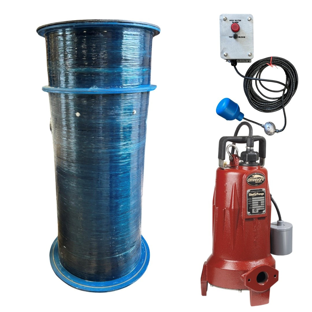 2' x 5' 2hp LSG202A Simplex Grinder Pump Sewage Lift Station ...