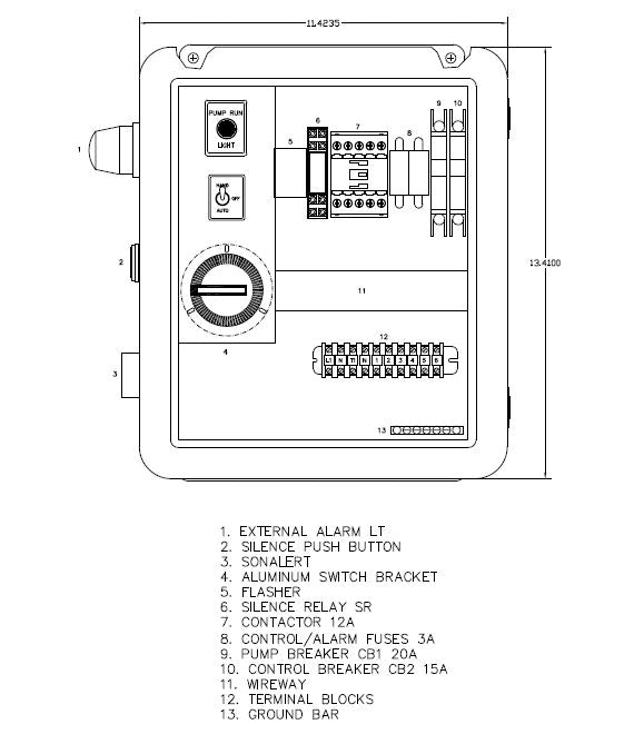 1HP 115V 1Phase Simplex Pump Station Control Panel OEC201ETM ...